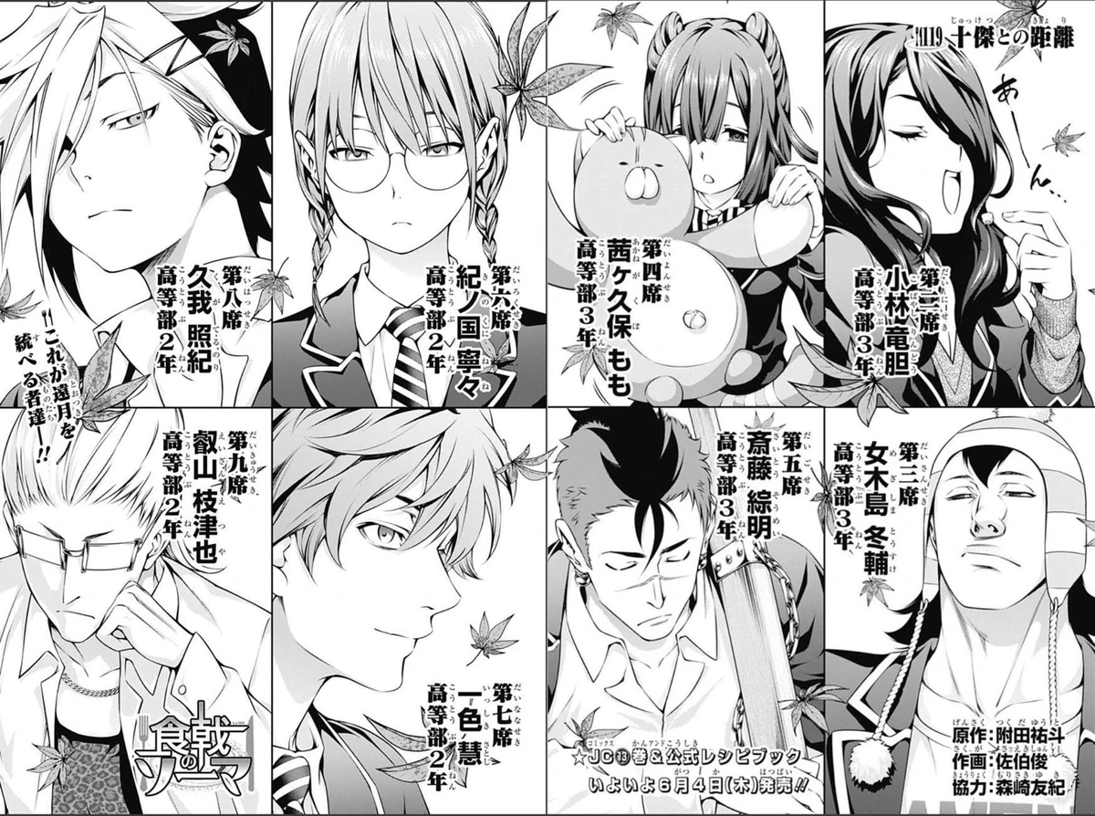 Chapter 119: The Distance from the Elite Ten | Shokugeki no Soma Wiki ...