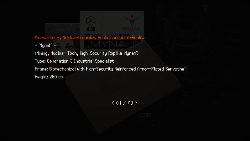 Replika Overview: MNHR | SIGNALIS Wiki | Fandom