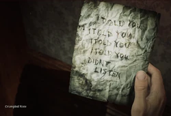 Crumpled Note | Silent Hill Wiki | Fandom