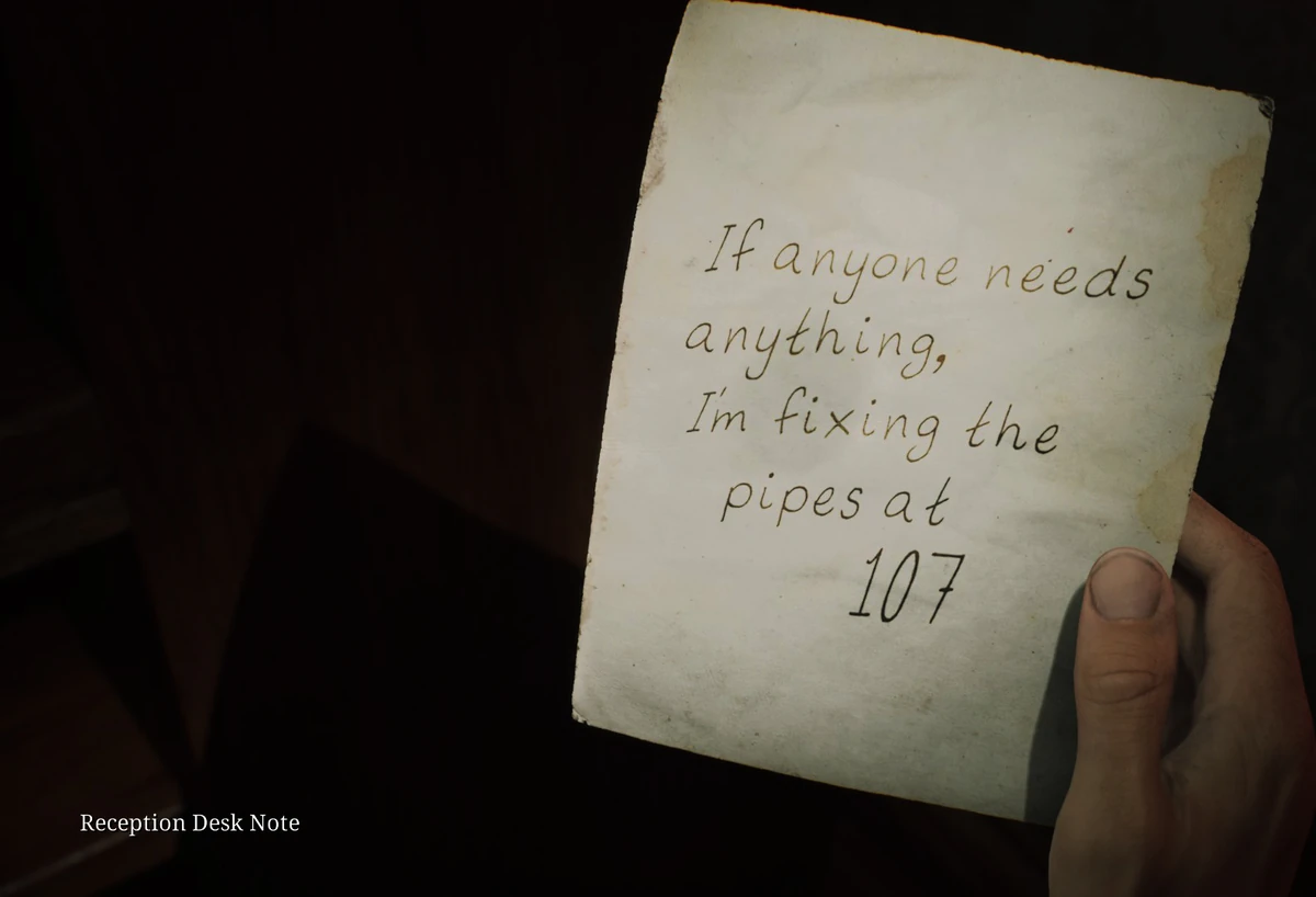 Reception Desk Note | Silent Hill Wiki | Fandom
