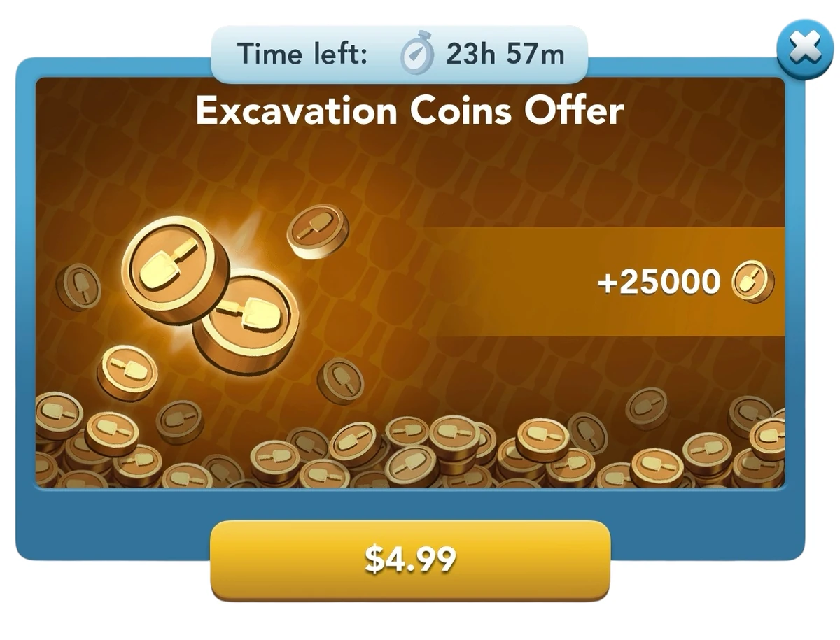 Excavation Coins Offer | SimCity BuildIt Wiki | Fandom