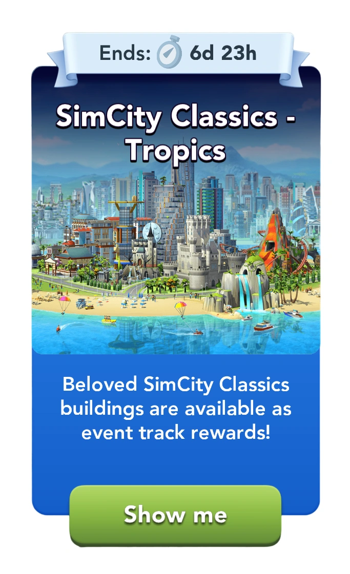 SimCity Classics - Tropics (Event Track) | SimCity BuildIt Wiki | Fandom