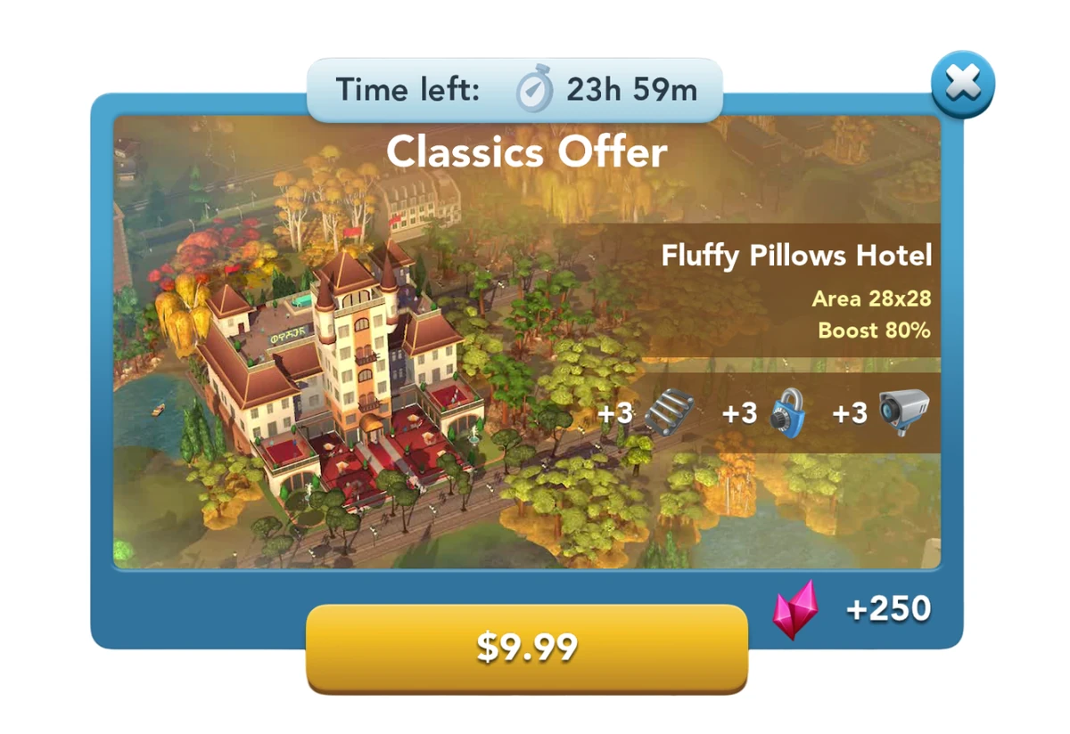 Classics Offer - Fluffy Pillows Hotel | SimCity BuildIt Wiki | Fandom