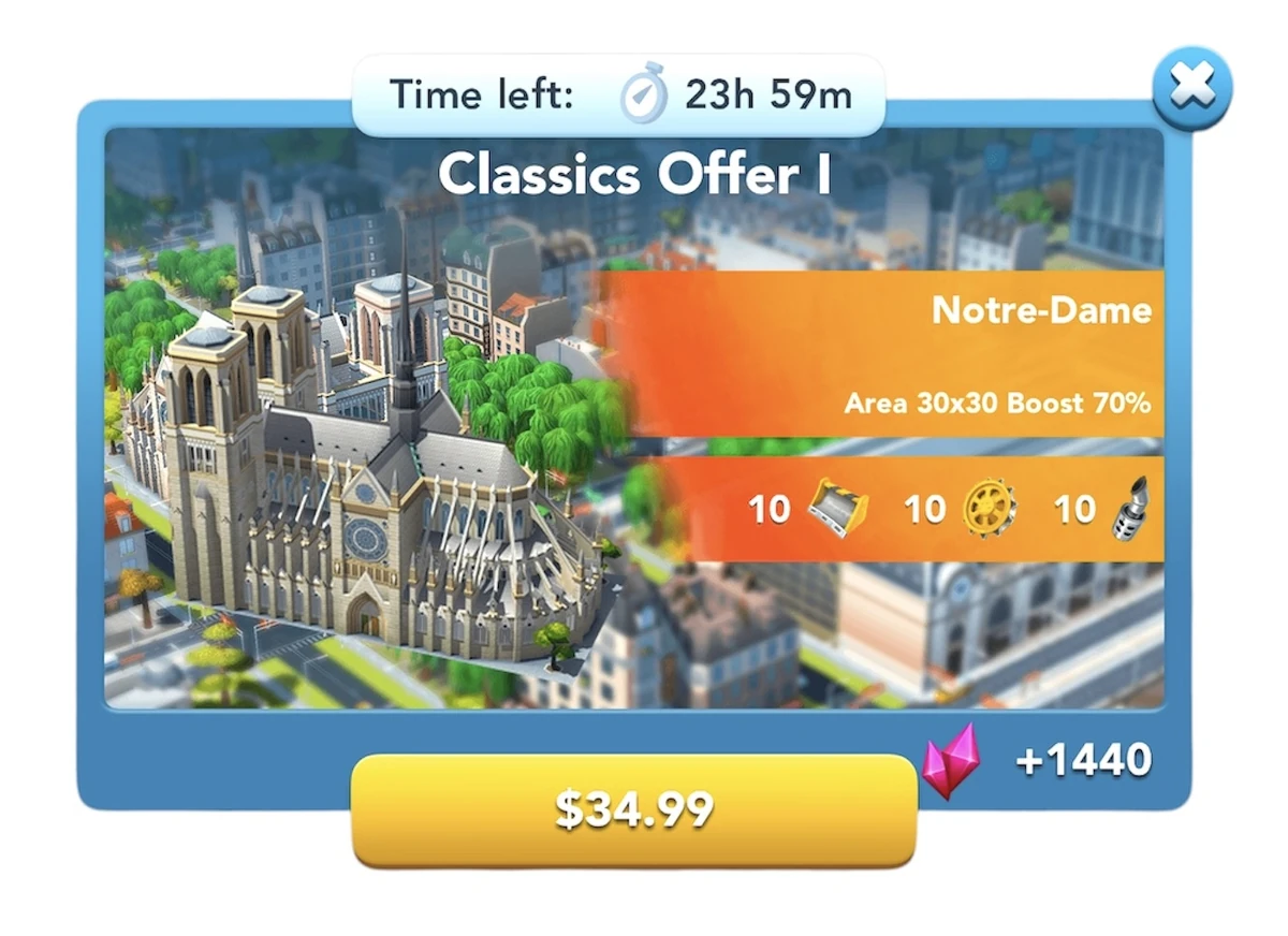 Classics Offer I - Notre-Dame | SimCity BuildIt Wiki | Fandom