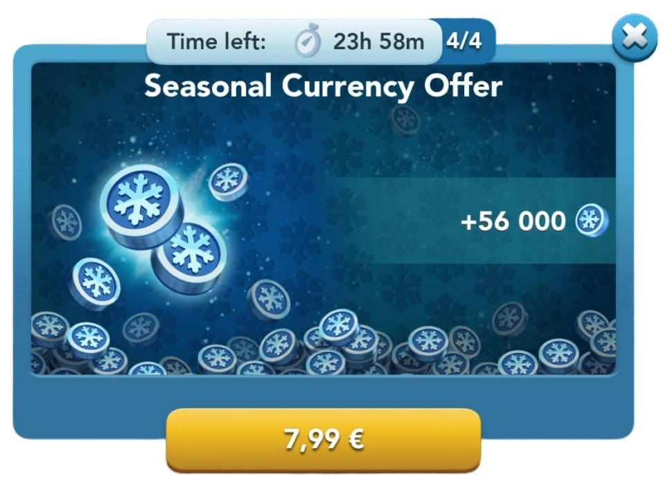 Seasonal Currency Offer - Frosty Coins | SimCity BuildIt Wiki | Fandom