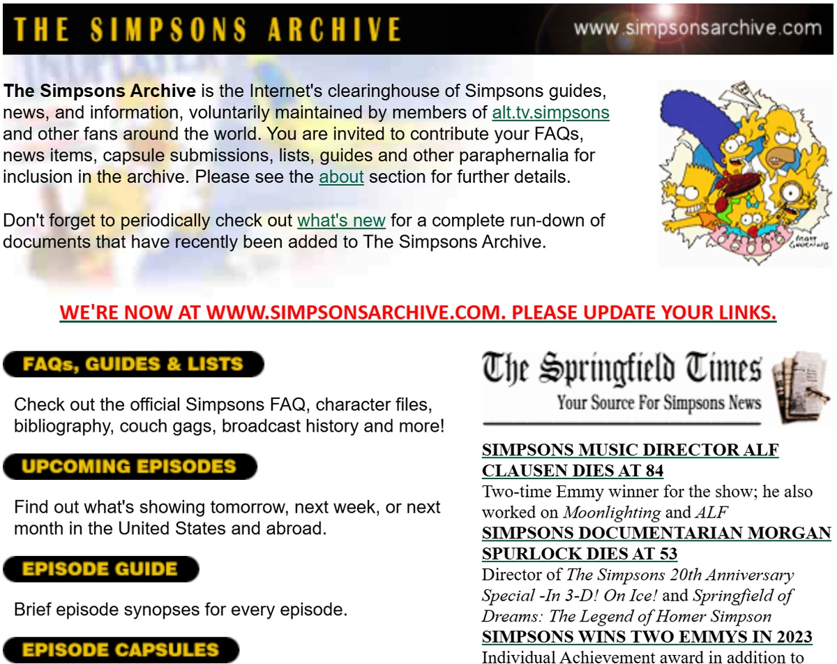 The Simpsons Archive | Simpsons Wiki | Fandom