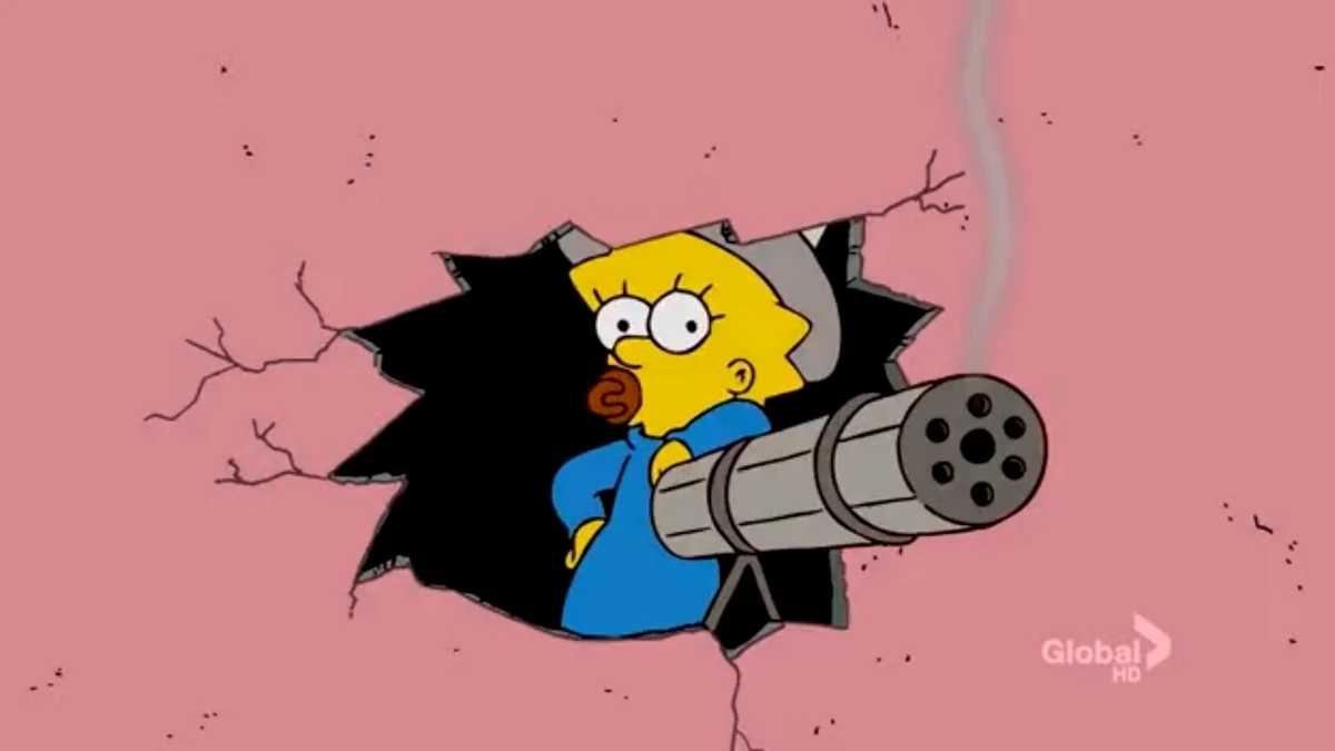 Gunfire couch gag | Simpsons Wiki | Fandom