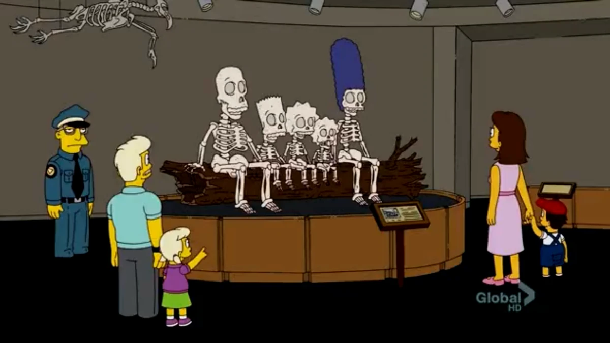 Prehistoric Exhibit Family couch gag | Simpsons Wiki | Fandom