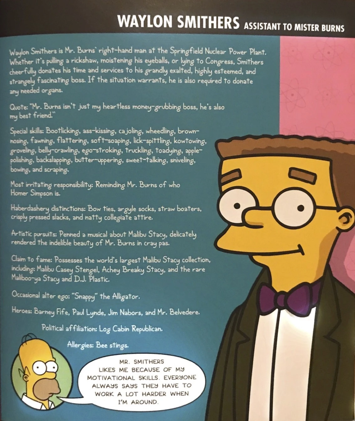 Waylon Smithers Factfile | Simpsons Wiki | Fandom