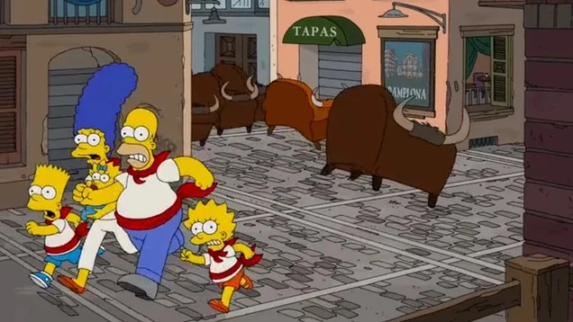 Running of the Bulls couch gag | Simpsons Wiki | Fandom