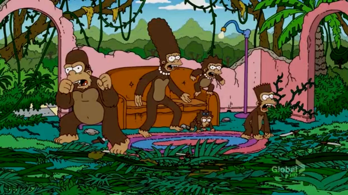Ape family couch gag | Simpsons Wiki | Fandom