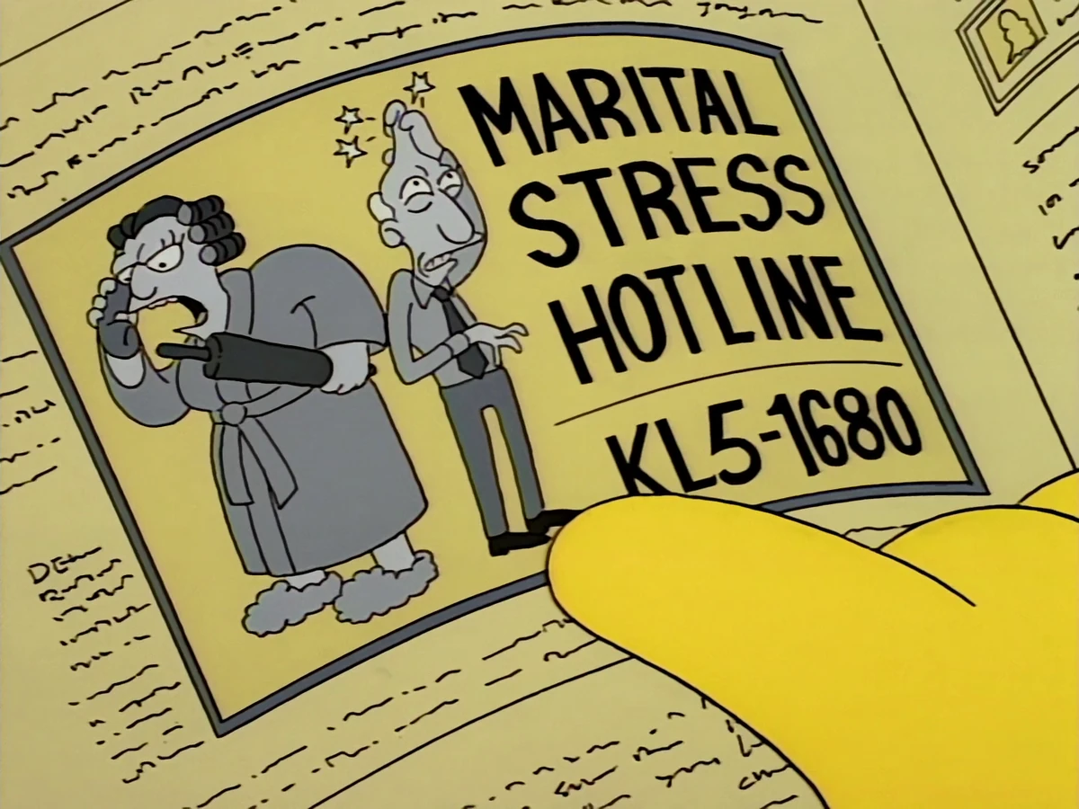 Marital Stress Hotline | Simpsons Wiki | Fandom
