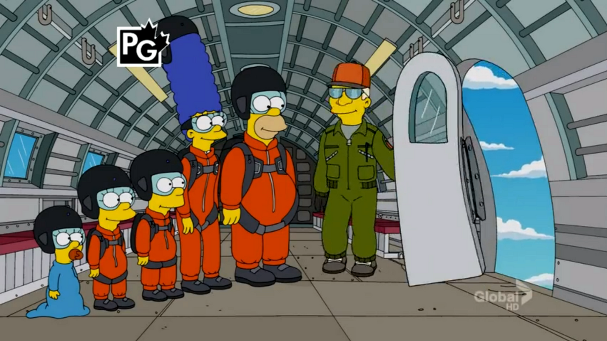 Skydiving Family couch gag | Simpsons Wiki | Fandom