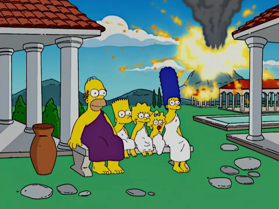 Mount Vesuvius couch gag | Simpsons Wiki | Fandom