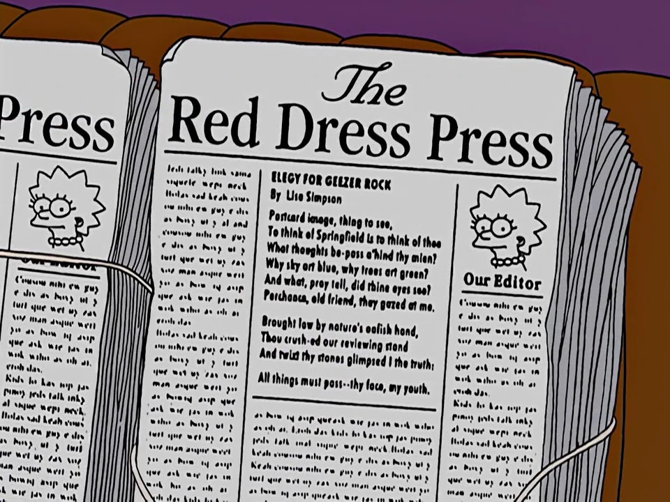 The Red Dress Press | Simpsons Wiki | Fandom