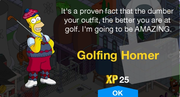 Golfing Homer | The Simpsons: Tapped Out Wiki | Fandom