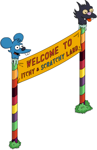Itchy & Scratchy Land Banner | The Simpsons: Tapped Out Wiki | Fandom