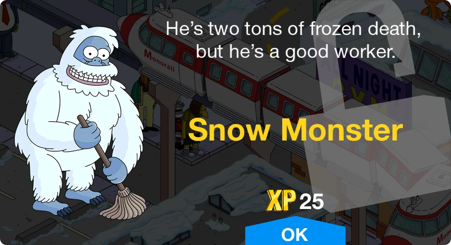 Snow Monster | The Simpsons: Tapped Out Wiki | Fandom