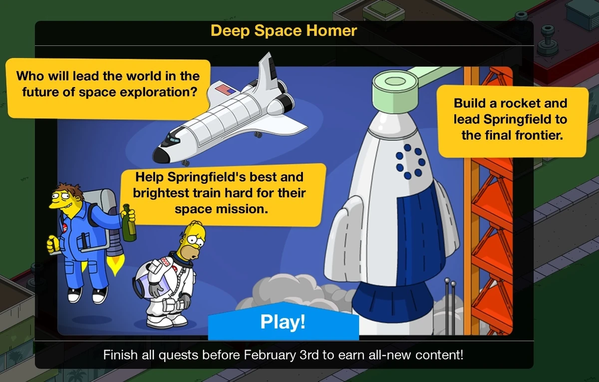 Deep Space Homer 2016 Event | The Simpsons: Tapped Out Wiki | Fandom