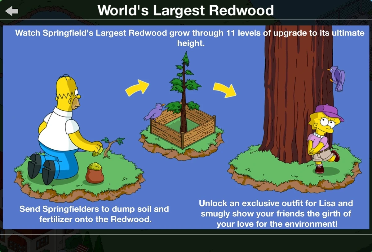 World's Largest Redwood | The Simpsons: Tapped Out Wiki | Fandom