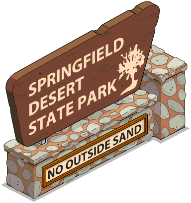 Springfield Desert State Park Sign | The Simpsons: Tapped Out Wiki | Fandom