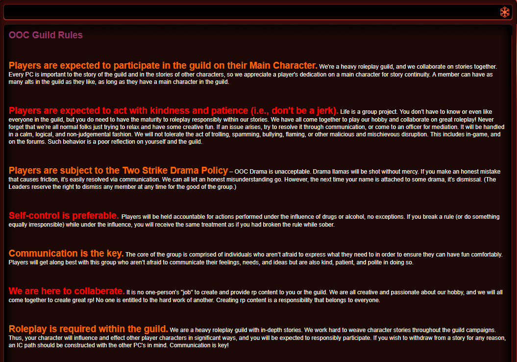 Sith Imperium OOC Guild Rules | Sith Imperium Wiki | Fandom