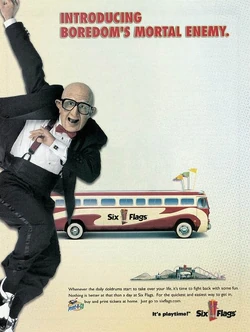 six flags old guy ad