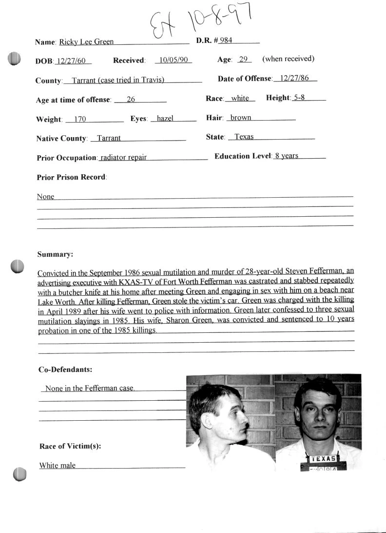GREEN Ricky Lee/Gallery | Serial Killer Database Wiki | Fandom