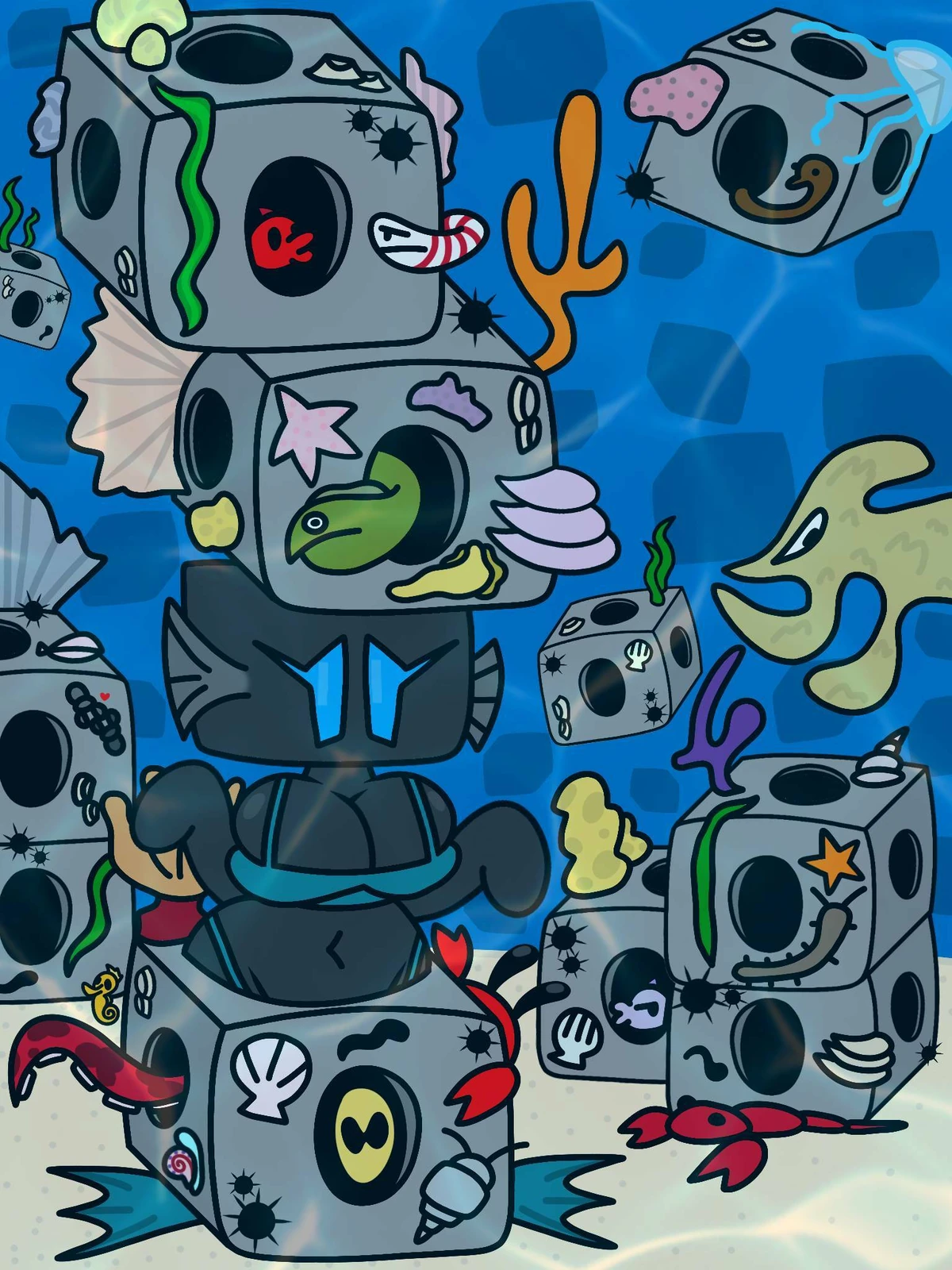 Ocean!Blocko | SkeletonHearts Wiki | Fandom