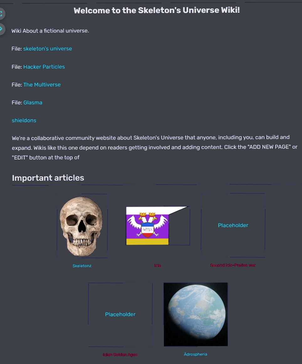 History of Skeleton's Universe Wiki | Skeleton's Universe Wiki | Fandom