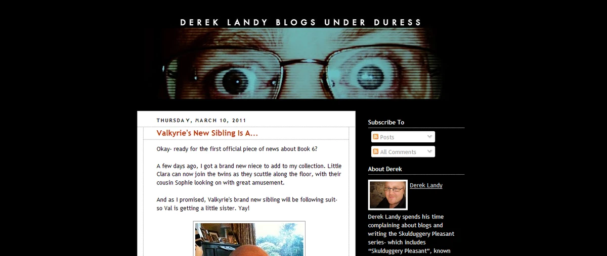 Derek Landy Blogs Under Duress | Skulduggery Pleasant Wiki | Fandom