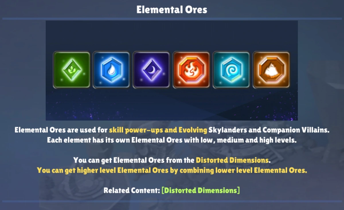 Elemental Ore | Skylanders Wiki | Fandom