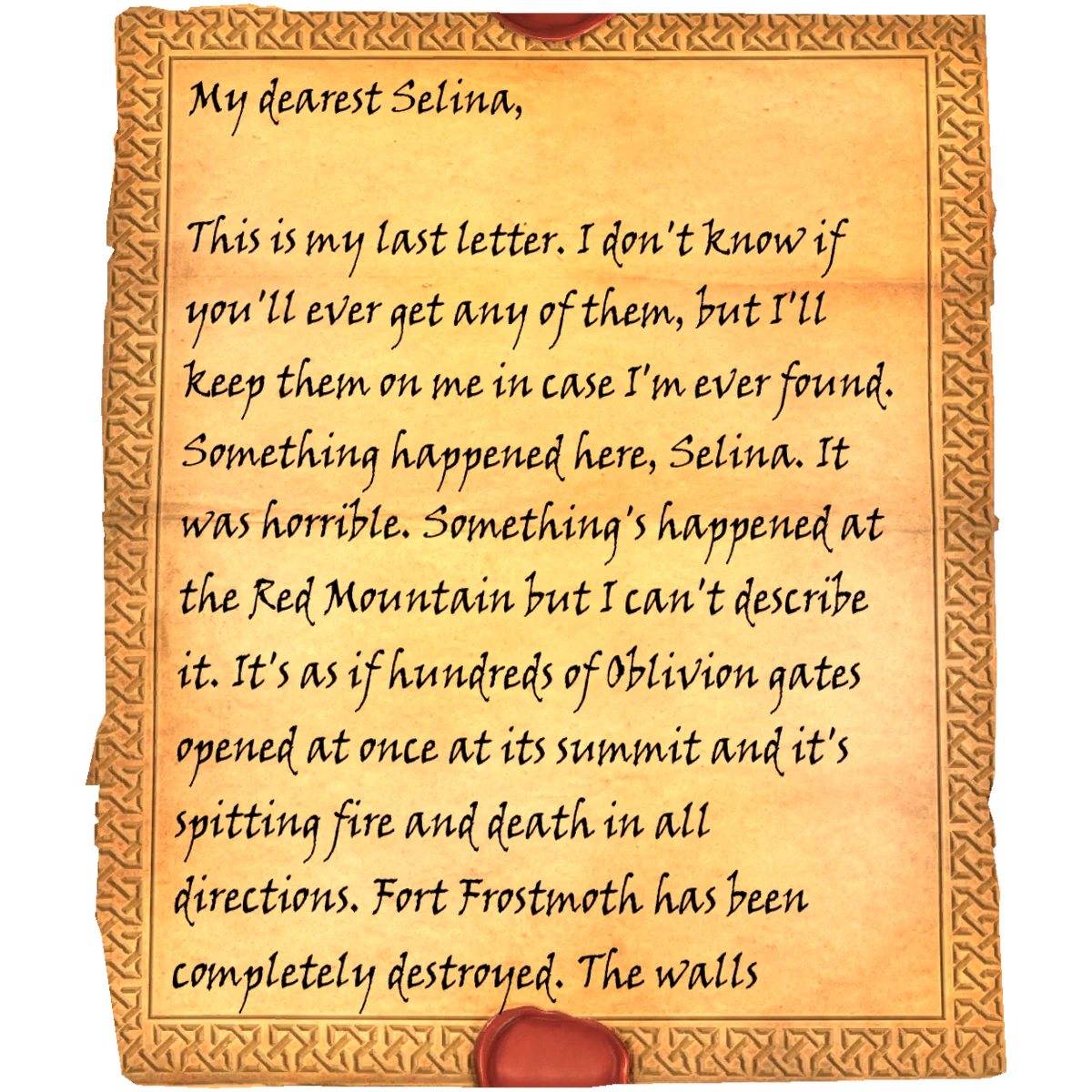 A Letter to Selina IV - Skyrim Wiki