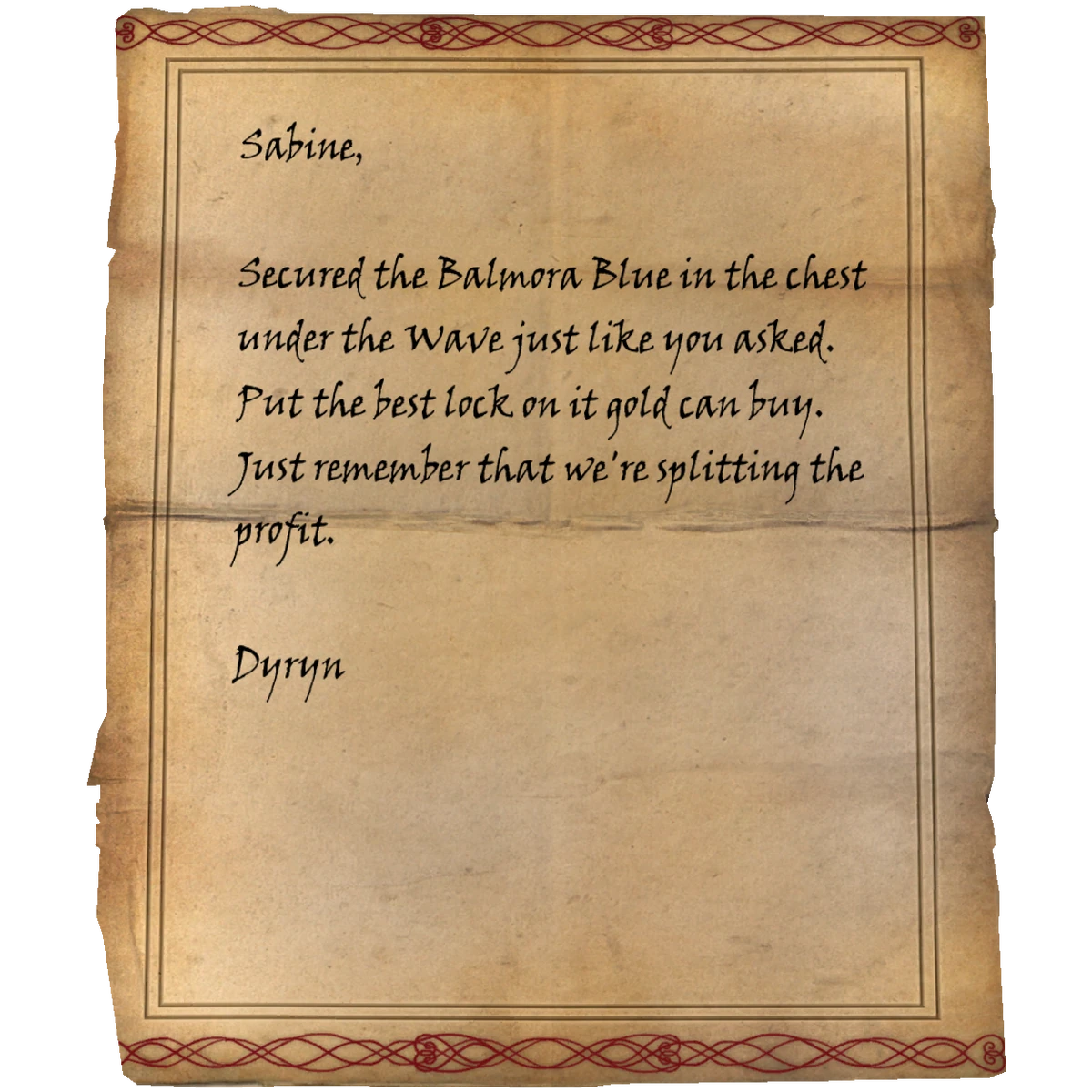 Balmora Blue Note - Skyrim Wiki