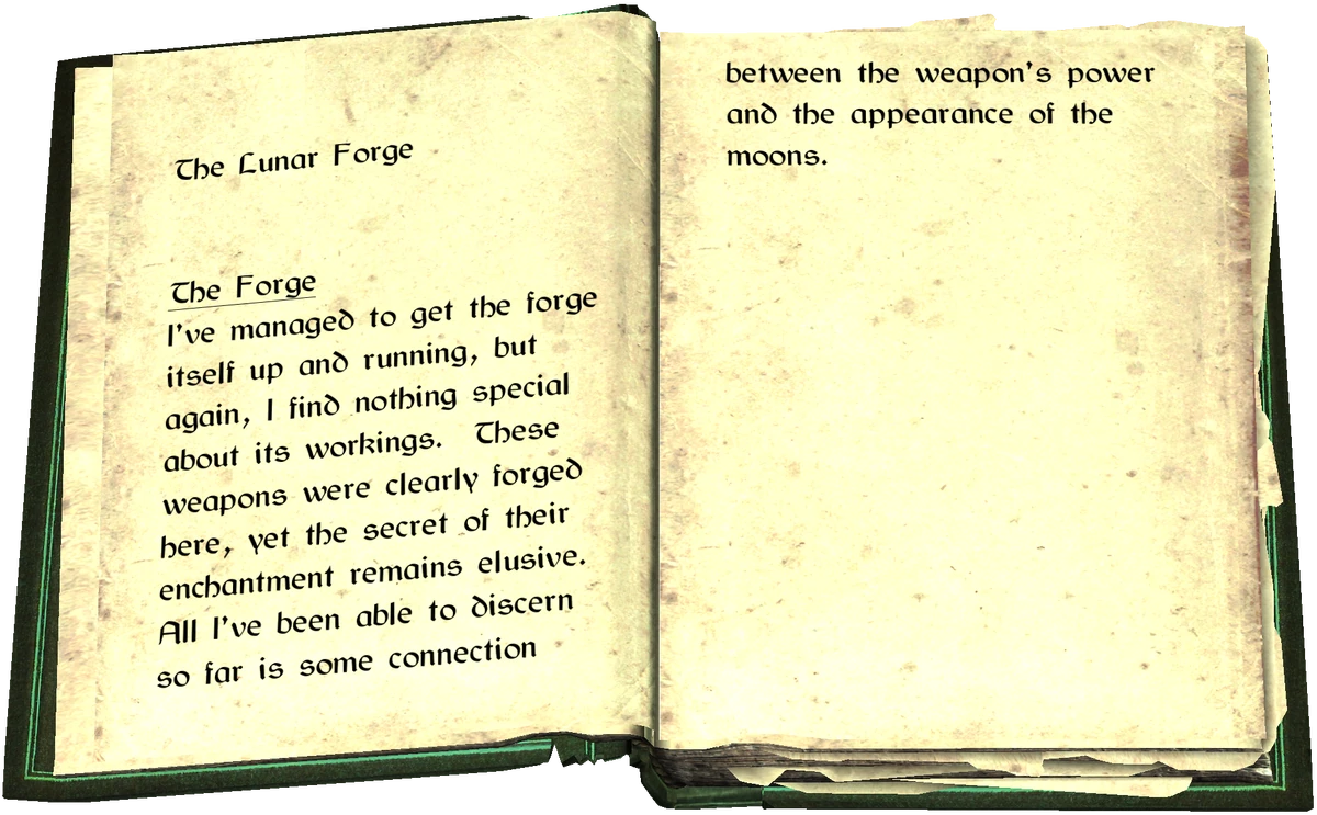 Notes On The Lunar Forge - Skyrim Wiki