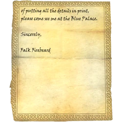 Letter from Falk Firebeard - Skyrim Wiki