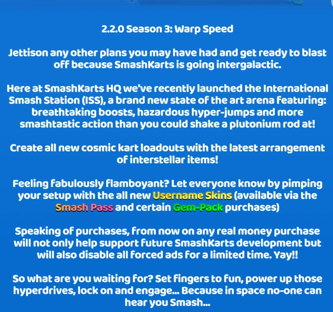 Season 3: Warp Speed | Smash Karts Wiki | Fandom