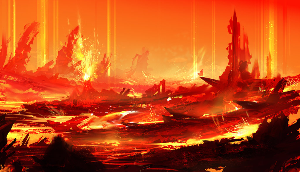Anime Landscape Fire