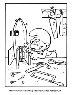 handy smurf coloring pages