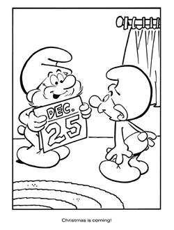 christmas smurf coloring pages