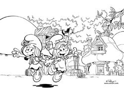coloring in pages of the smurfs wiki