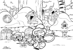 coloring in pages of the smurfs 3