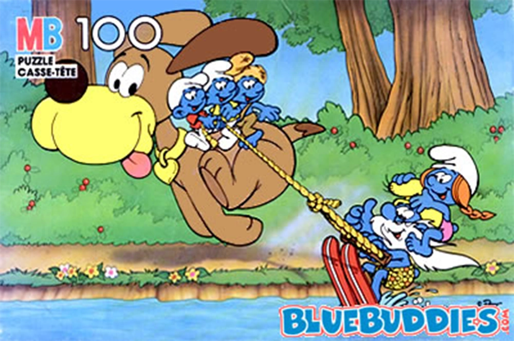 Milton Bradley - Smurf - Water Skiing Smurflings - 100 Piece Puzzle ...
