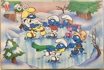 Milton Bradley - Smurf - Smurflings Ice Skating - 60 Piece Puzzle ...