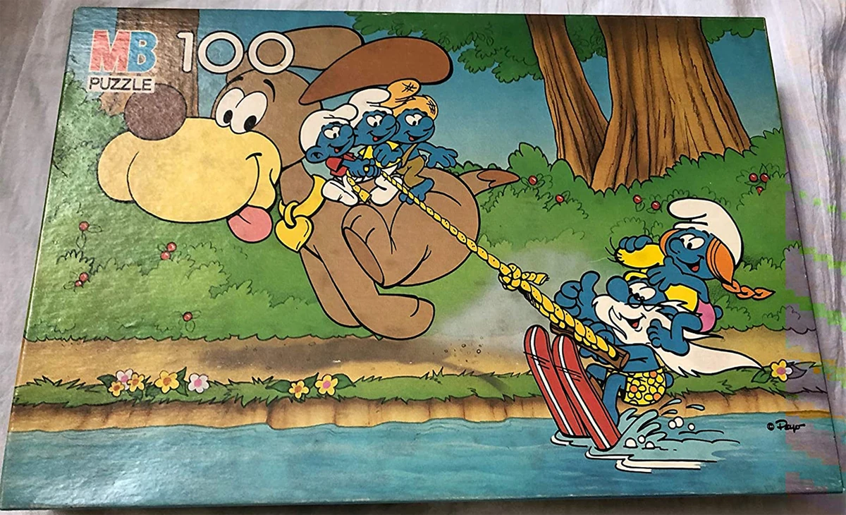 Milton Bradley - Smurf - Water Skiing Smurflings - 100 Piece Puzzle ...