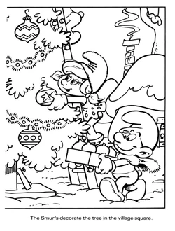christmas smurf coloring pages