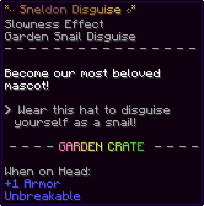 Sneldon Disguise | SnailCraft Rarities Wiki | Fandom
