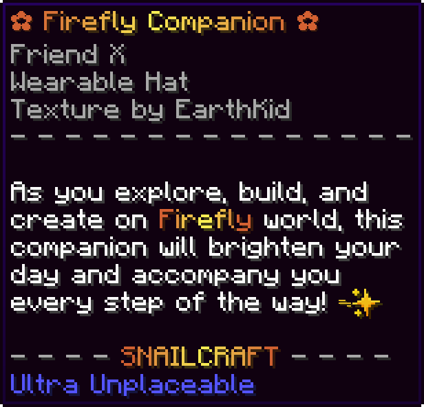 Firefly Companion | SnailCraft Rarities Wiki | Fandom