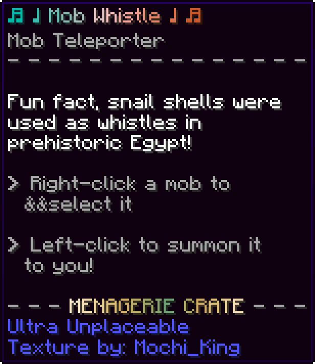 Mob Whistle (Menagerie Crate) | SnailCraft Rarities Wiki | Fandom