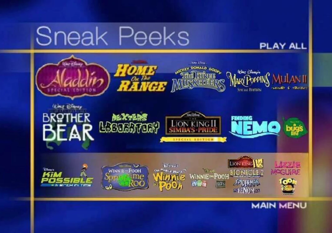 Disney Channel Dvd Menu